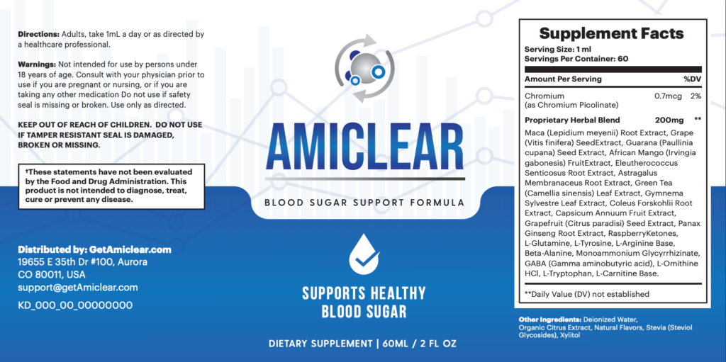 Amiclear - Nature's Secret for Healthy Blood Sugar - Pro Life Space